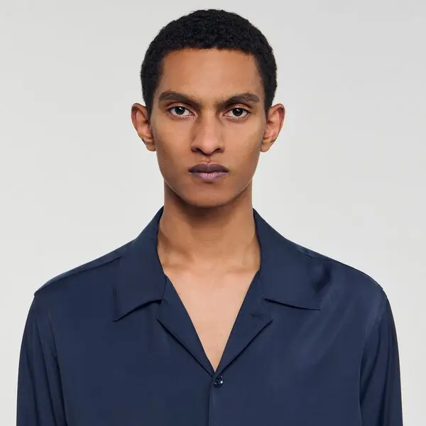 Sandro Flowy Shirt - Navy Blue