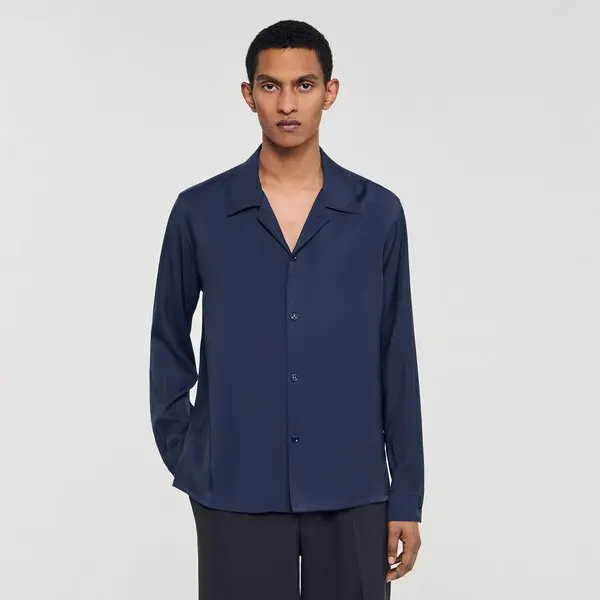 Sandro Flowy Shirt - Navy Blue
