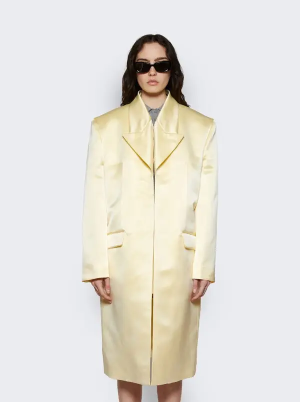 Givenchy Long Silk Satin Duchesse Coat - Butter