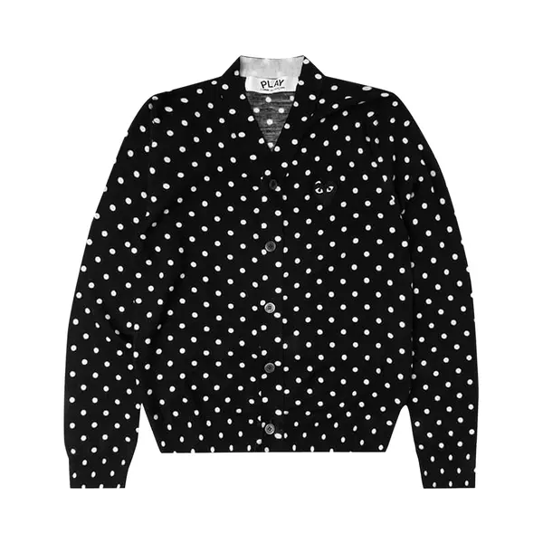 Play Comme Des Garcon Polka Dot Cardigan - Black