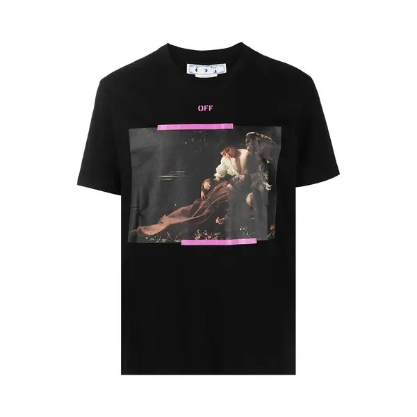 Off-White Arrow Caravaggio St Fran Slim Short-sleeve Tee - Black