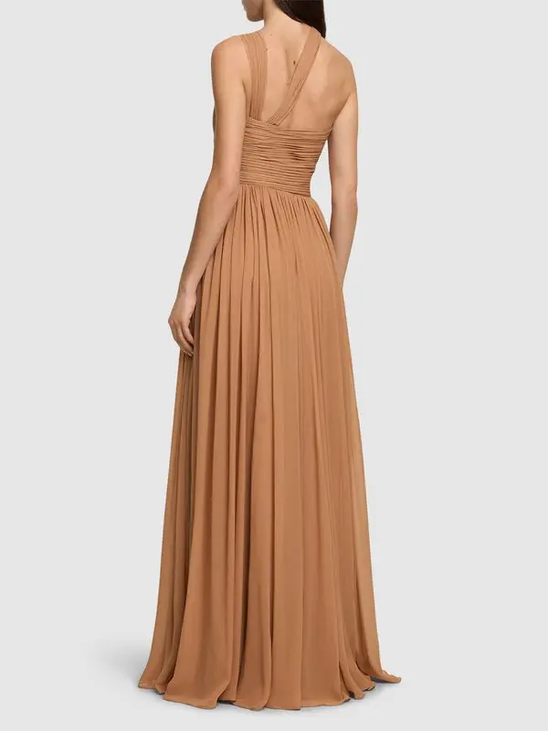 michael kors chiffon dress Paisley-print recycled-chiffon midi dress - green
