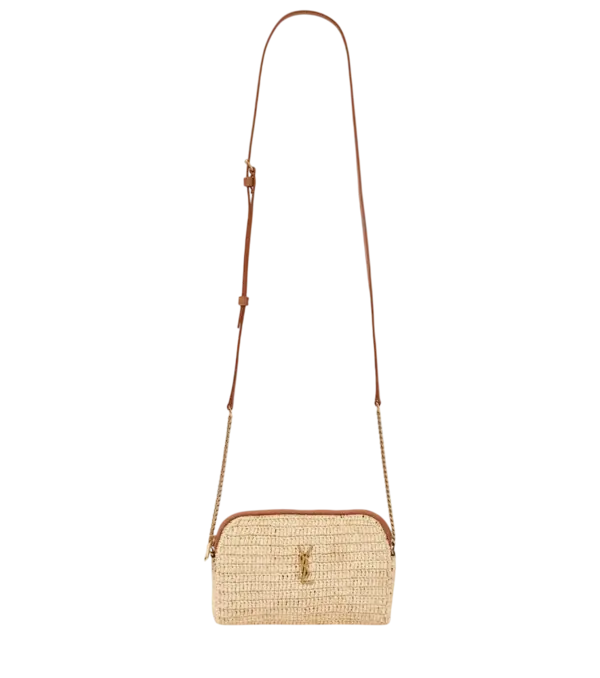 Saint Laurent Gaby Raffia Shoulder Bag - Neutrals