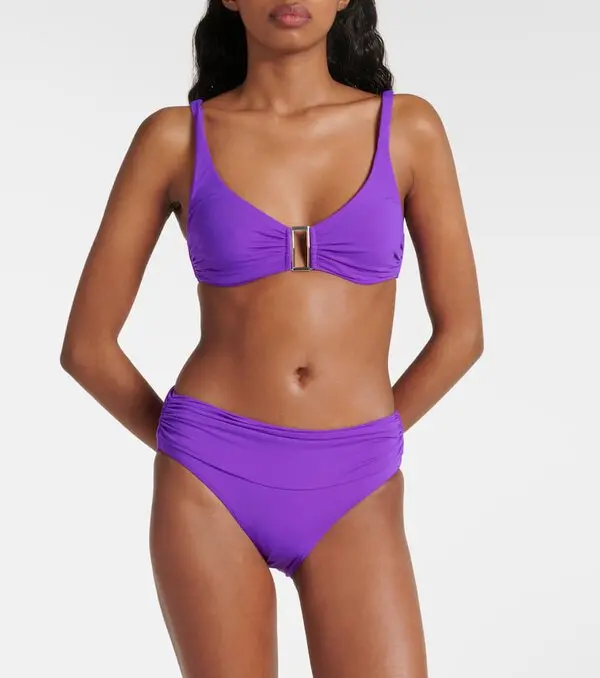 Melissa Odabash Bel Air Gathered Bikini Bottom - Purple