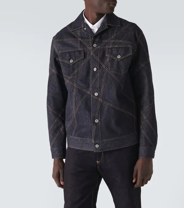 Junya Watanabe Embroidered Denim Trucker Jacket