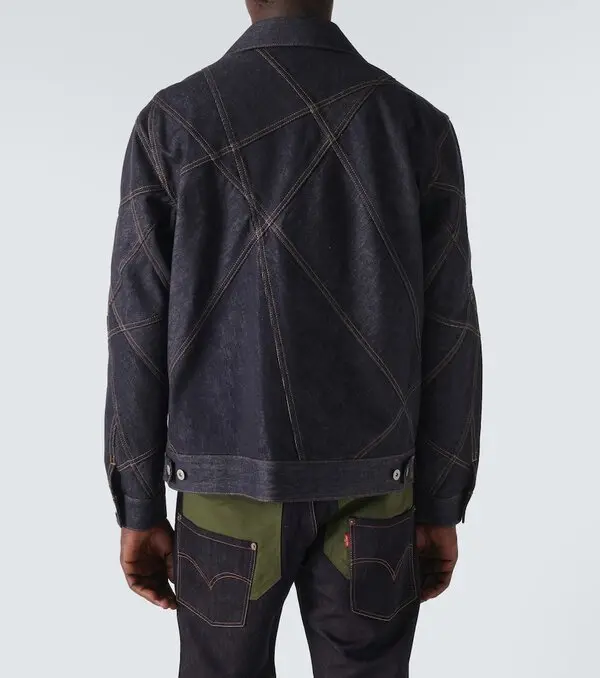 Junya Watanabe Embroidered Denim Trucker Jacket