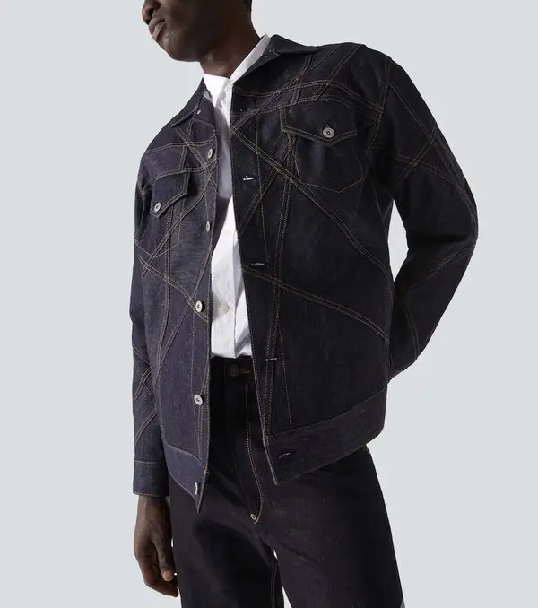 Junya Watanabe Embroidered Denim Trucker Jacket