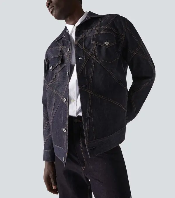 Junya Watanabe Embroidered Denim Trucker Jacket