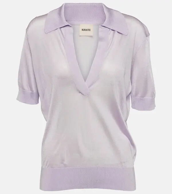 Khaite Julita Jersey Top - Purple