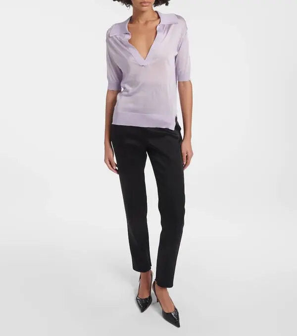Khaite Julita Jersey Top - Purple