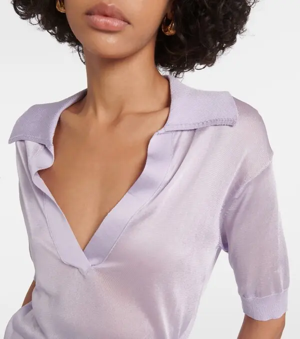 Khaite Julita Jersey Top - Purple