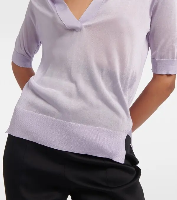 Khaite Julita Jersey Top - Purple