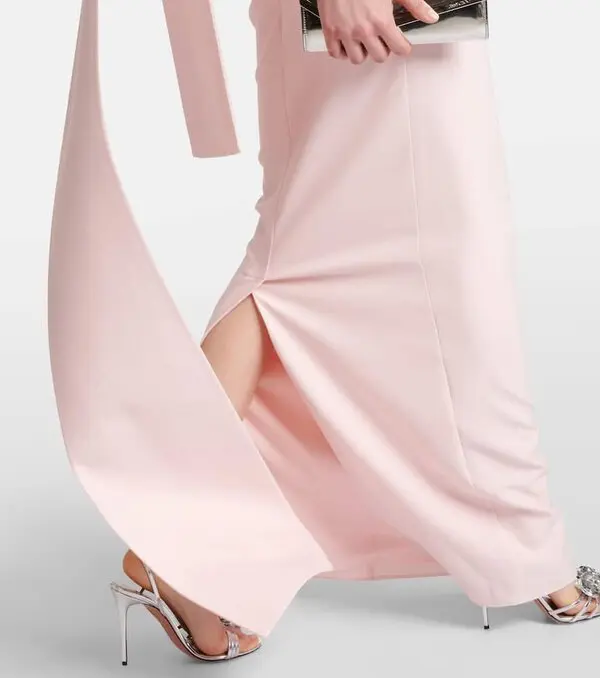 Safiyaa Embellished Caped Crêpe Gown - Pink