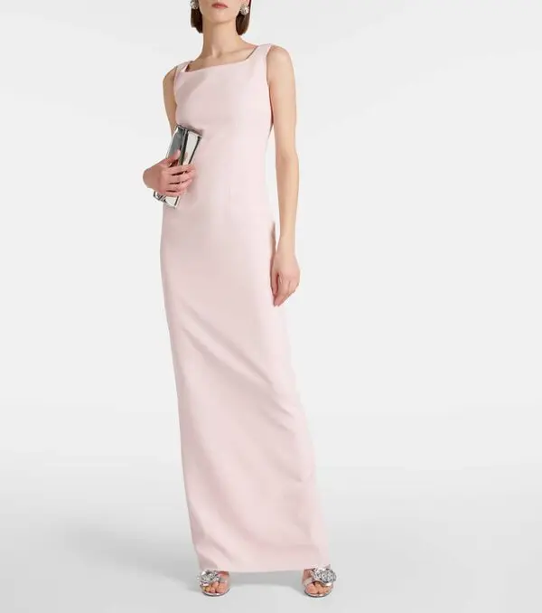 Safiyaa Embellished Caped Crêpe Gown - Pink