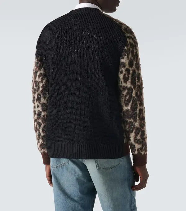 Junya Watanabe Leopard-print Jacquard Cardigan