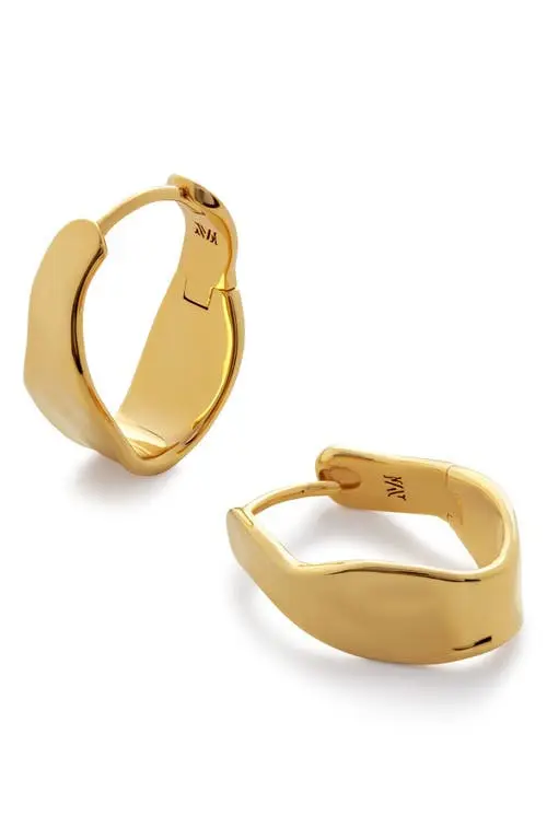 Monica Vinader Wave Medium Hoop Earrings - Yellow Gold