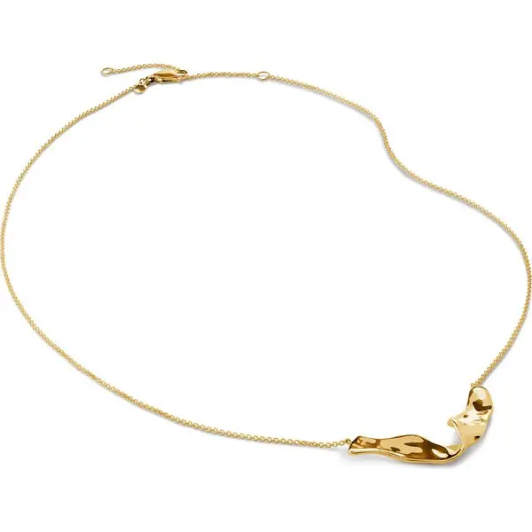 Monica Vinader Wave Pendant Necklace - 18ct Gold Vermeil