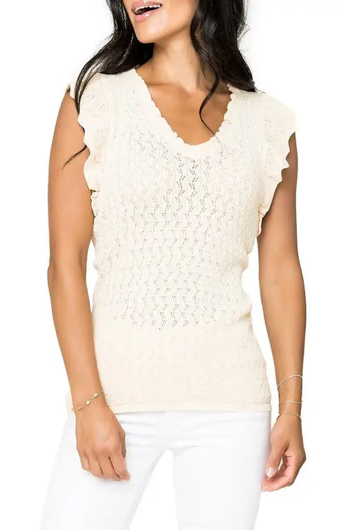 GIBSONLOOK Pointelle Sleeveless Sweater