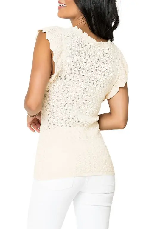 GIBSONLOOK Pointelle Sleeveless Sweater
