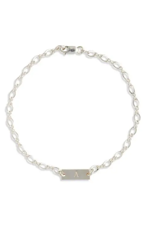 NASHELLE Hadley Initial Bar Bracelet - Sterling Silver - A