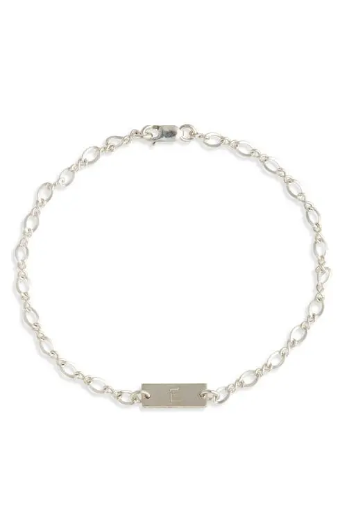 NASHELLE Hadley Initial Bar Bracelet - Sterling Silver - E