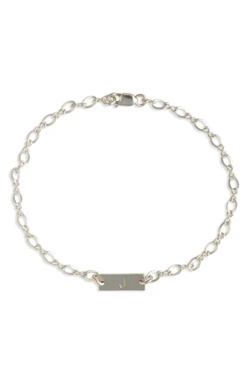 NASHELLE Hadley Initial Bar Bracelet - Sterling Silver - J