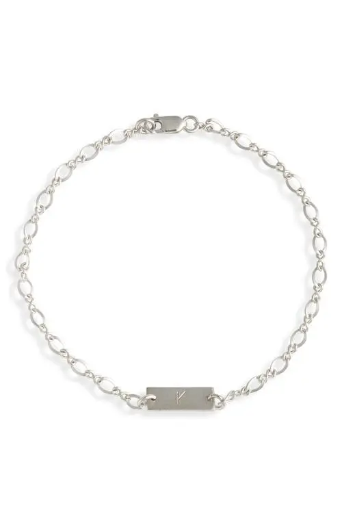 NASHELLE Hadley Initial Bar Bracelet - Sterling Silver - K