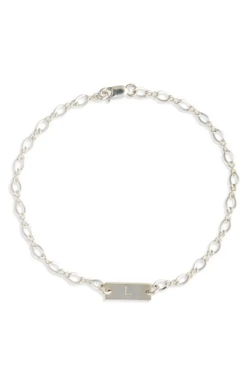 NASHELLE Hadley Initial Bar Bracelet - Sterling Silver - L