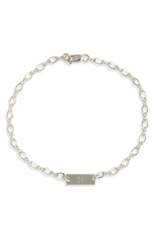 NASHELLE Hadley Initial Bar Bracelet - Sterling Silver - M