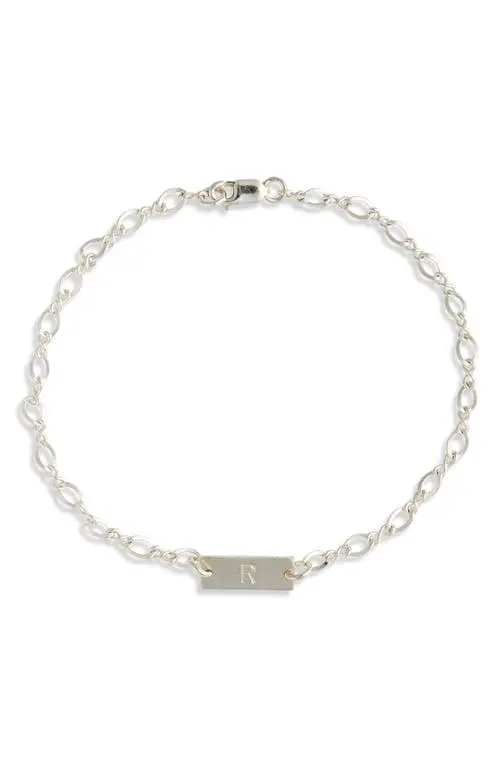 NASHELLE Hadley Initial Bar Bracelet - Sterling Silver - R