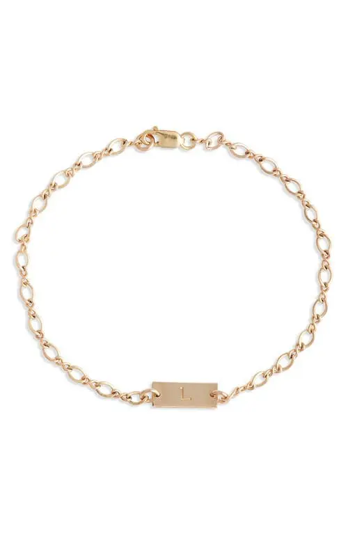 NASHELLE Hadley Initial Bar Bracelet - Yellow Gold Fill - L