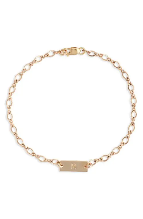 NASHELLE Hadley Initial Bar Bracelet - Yellow Gold Fill - M
