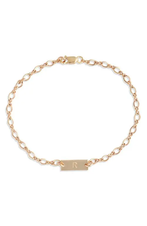 NASHELLE Hadley Initial Bar Bracelet - Yellow Gold Fill - R