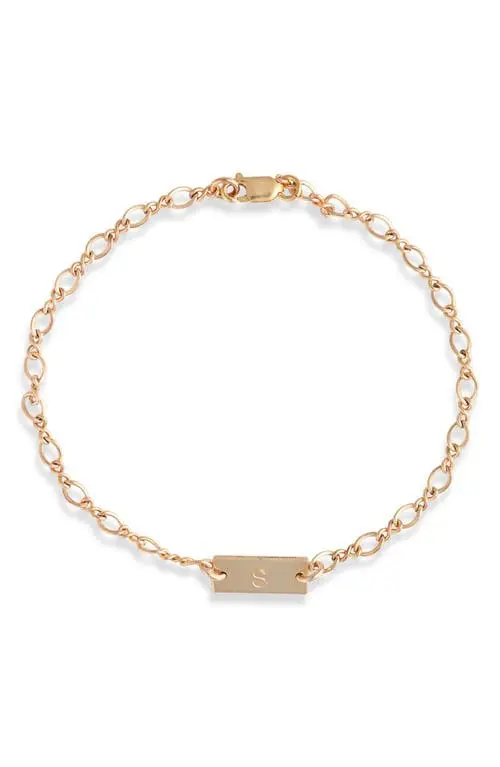NASHELLE Hadley Initial Bar Bracelet - Yellow Gold Fill - S