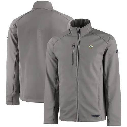 Cutter & Buck Green Bay Packers Evoke Eco Softshell Recycled Full-zip Jacket
