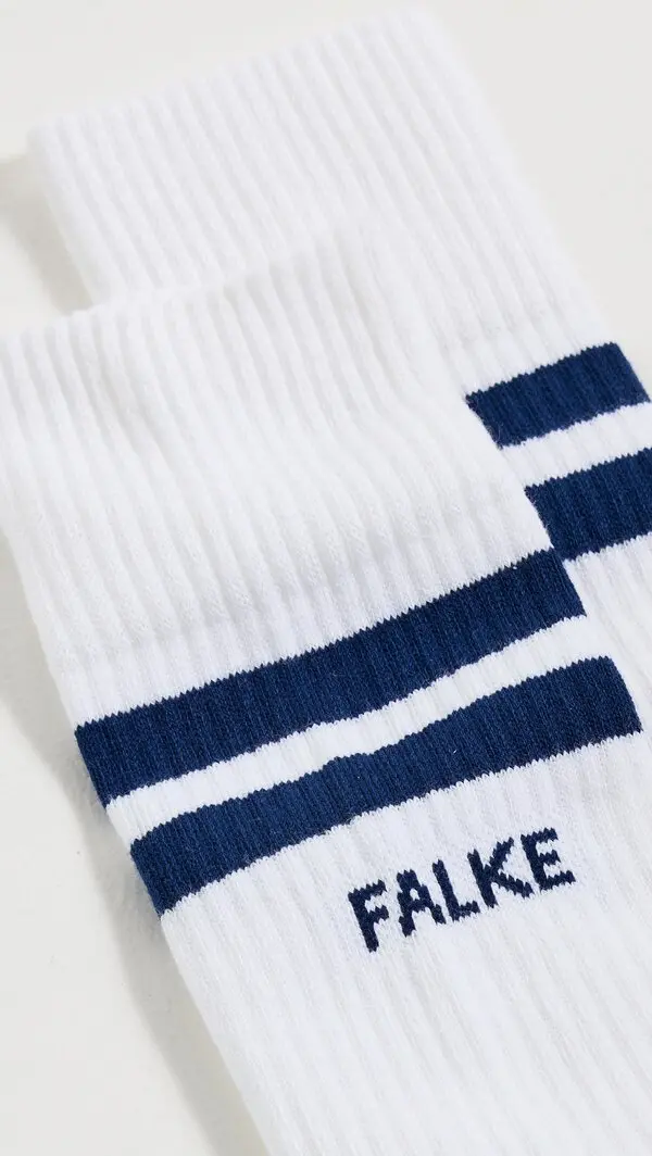 Falke Dynamic Socks With Stripe Pattern - White/royal Blue