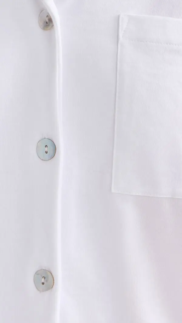PETITE PLUME Luxe Pima Wide Leg Pajama Set - White