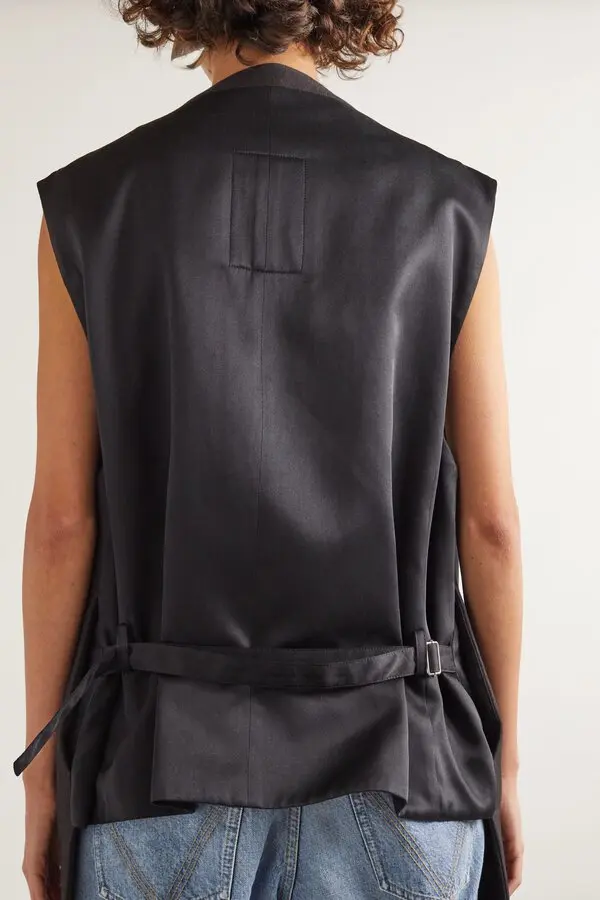 Bottega Veneta Cotton-blend Crepe Vest - Brown