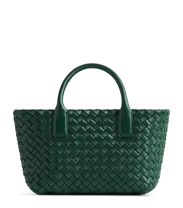 Bottega Veneta Mini Leather Cabat Top-handle Bag - Green
