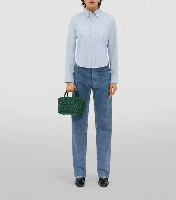 Bottega Veneta Mini Leather Cabat Top-handle Bag - Green
