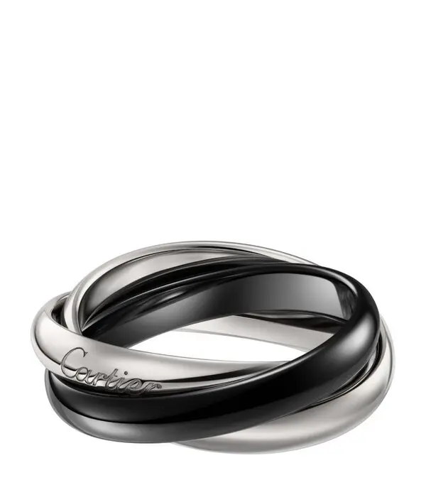 Cartier Medium Gold And Ceramic Trinity Ring