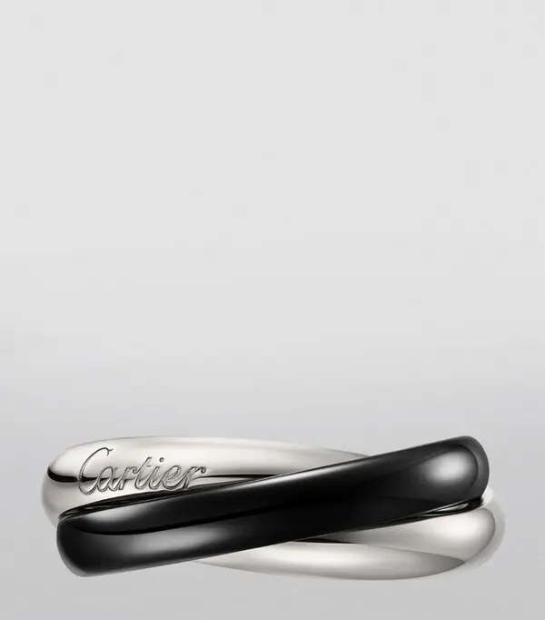 Cartier Medium Gold And Ceramic Trinity Ring