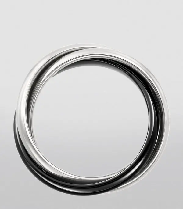 Cartier Medium Gold And Ceramic Trinity Ring