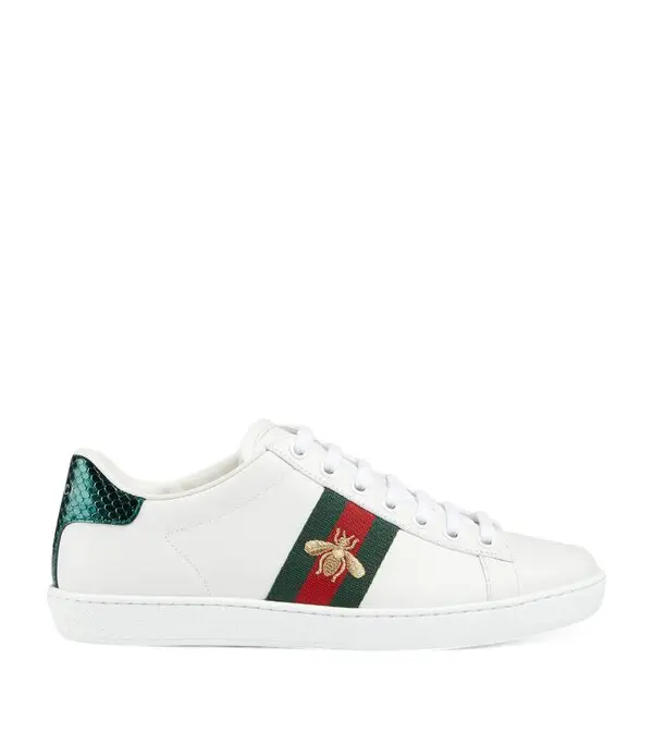 Gucci Leather Embroidered Ace Sneakers