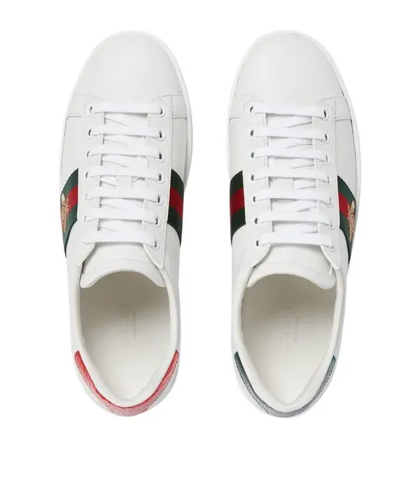Gucci Leather Embroidered Ace Sneakers