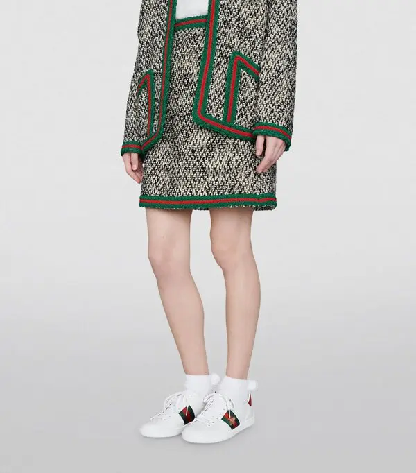 Gucci Leather Embroidered Ace Sneakers