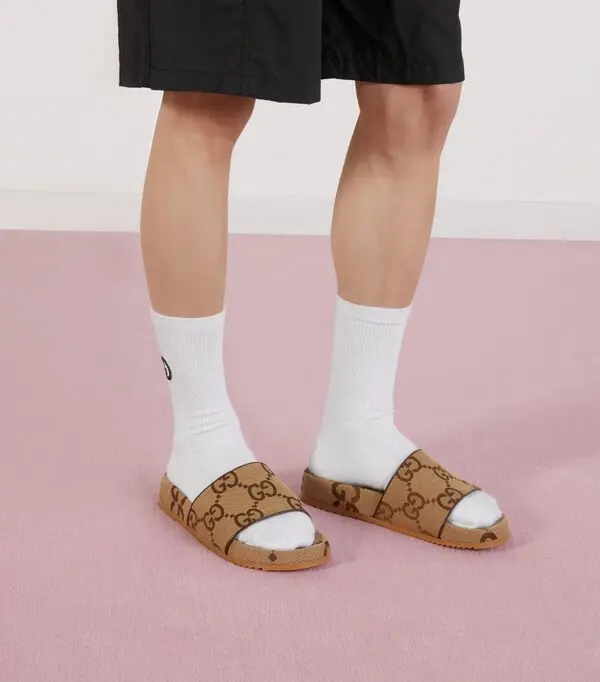 Gucci Gg Canvas Slides
