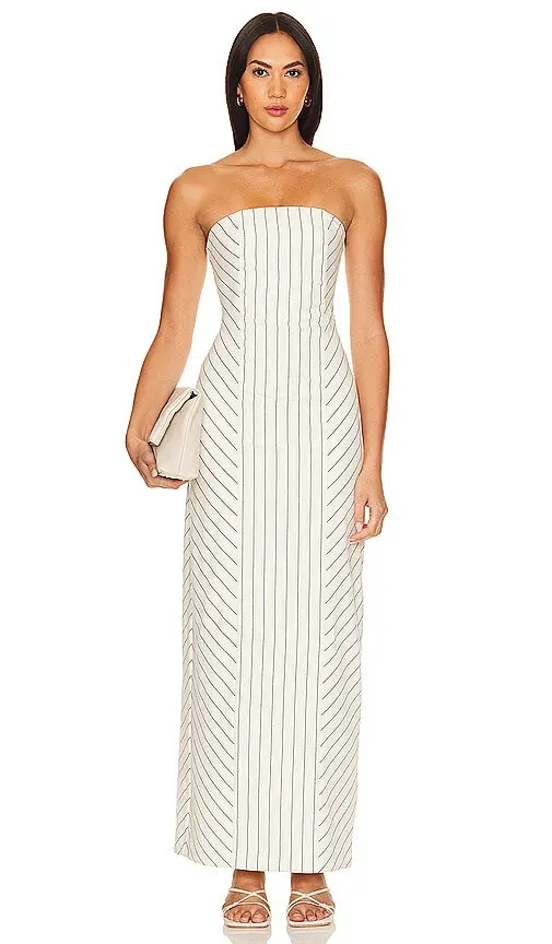 House Of Harlow 1960 X Celia Column Maxi Dress - Cream & Indigo