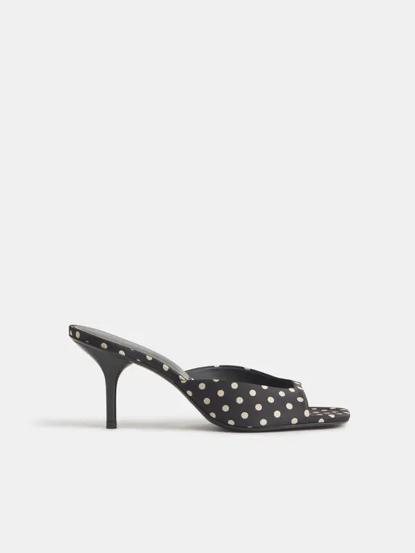 REFORMATION Clementine Heeled Mule Sandal - Black