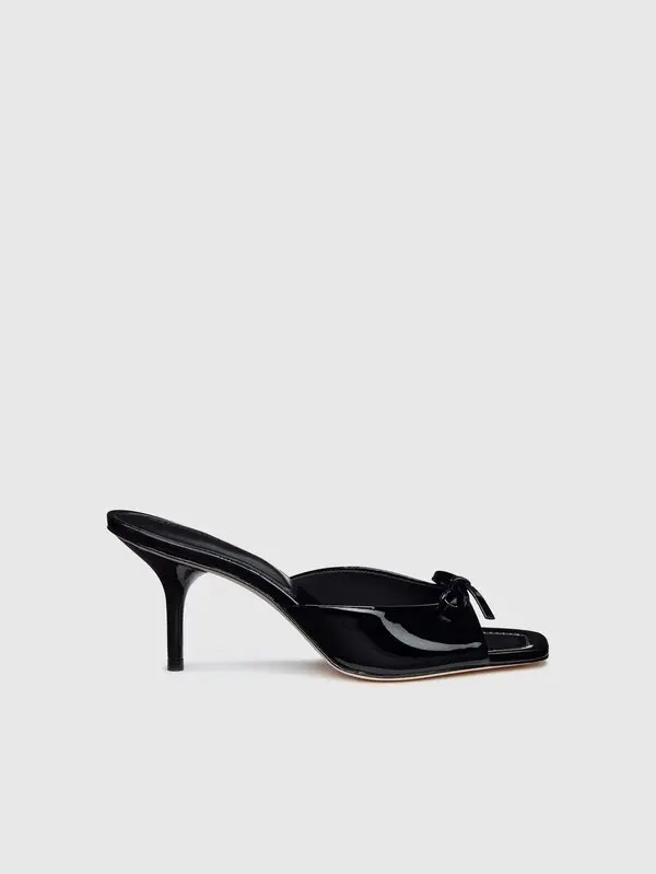 REFORMATION Clementine Heeled Mule Sandal - Black